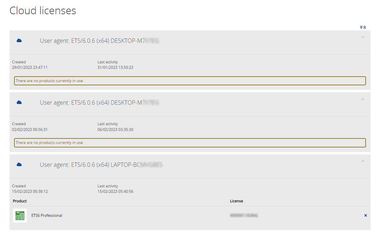 Cloud license session list – KNX Association