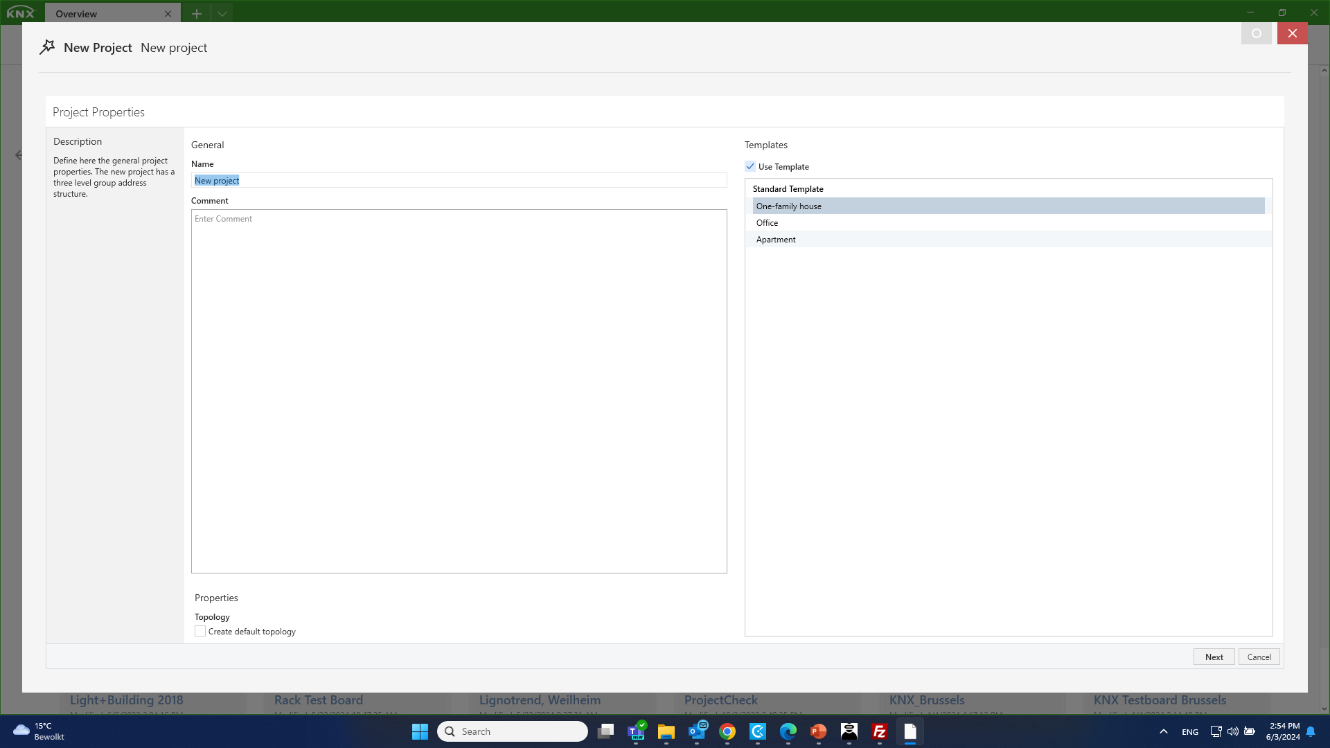 Project wizard – KNX Association