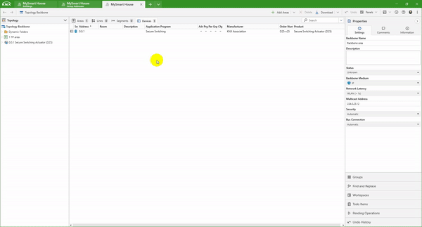 Project tab list – KNX Association