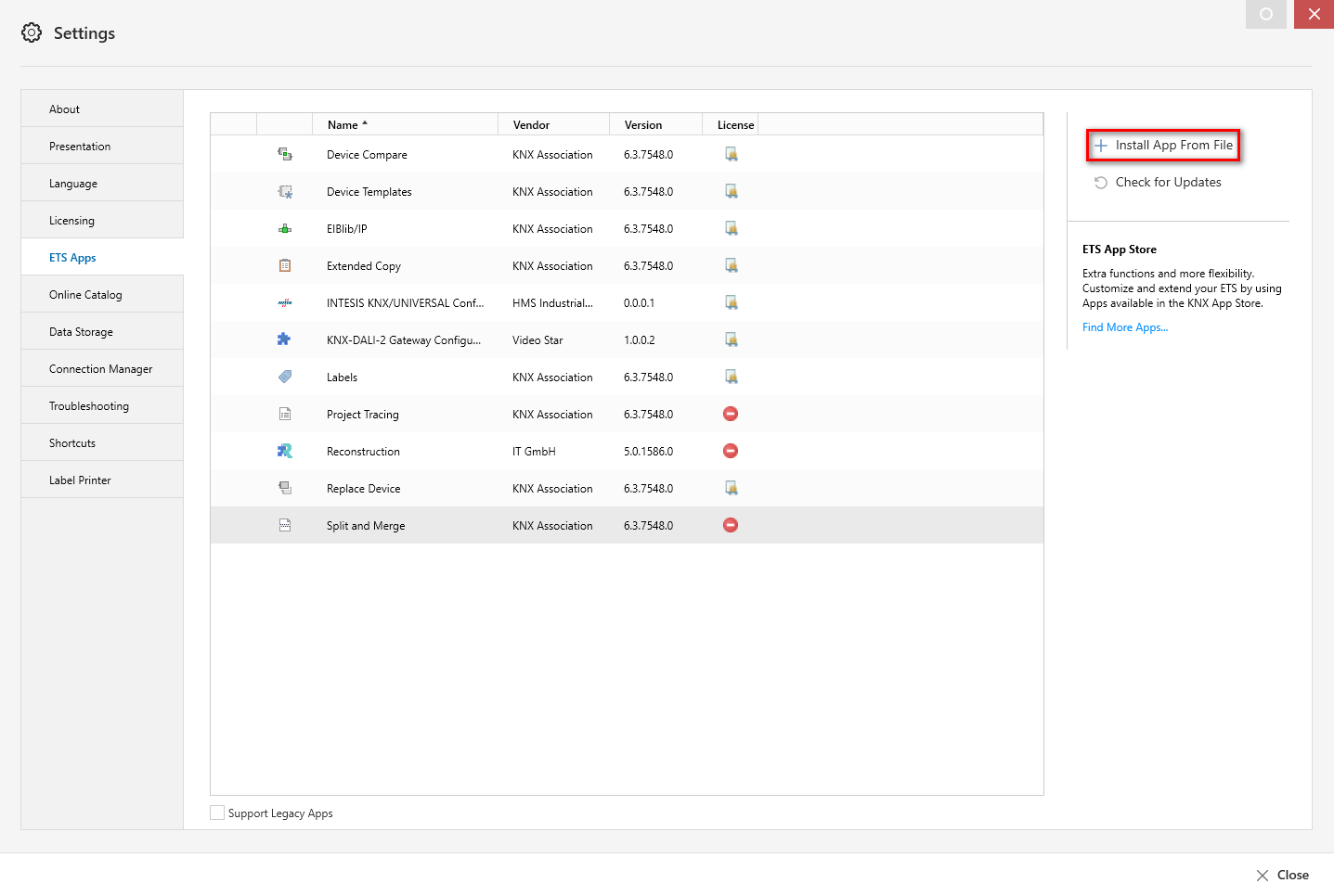 ETS6 Apps installieren – KNX Association