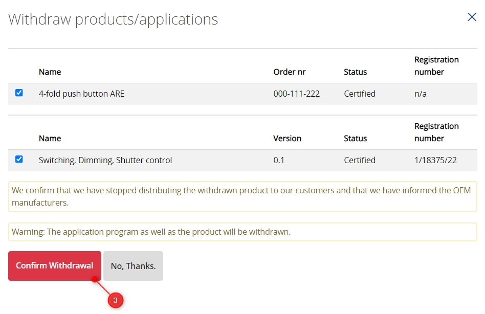 Withdrawal of a product/application program – KNX Association
