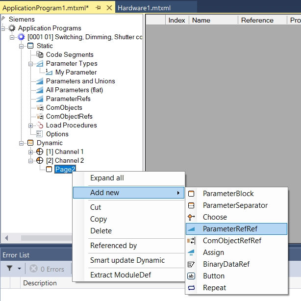 Create dynamic structure – KNX Association
