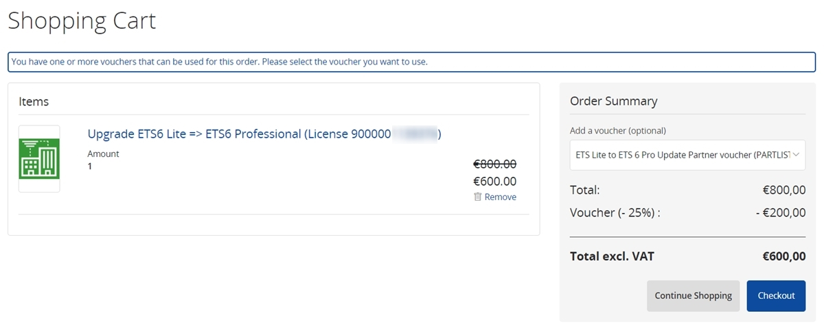 ETS Lite to ETS Professional upgrade voucher - Order process – KNX ...