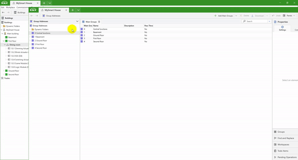 Project tab list – KNX Association