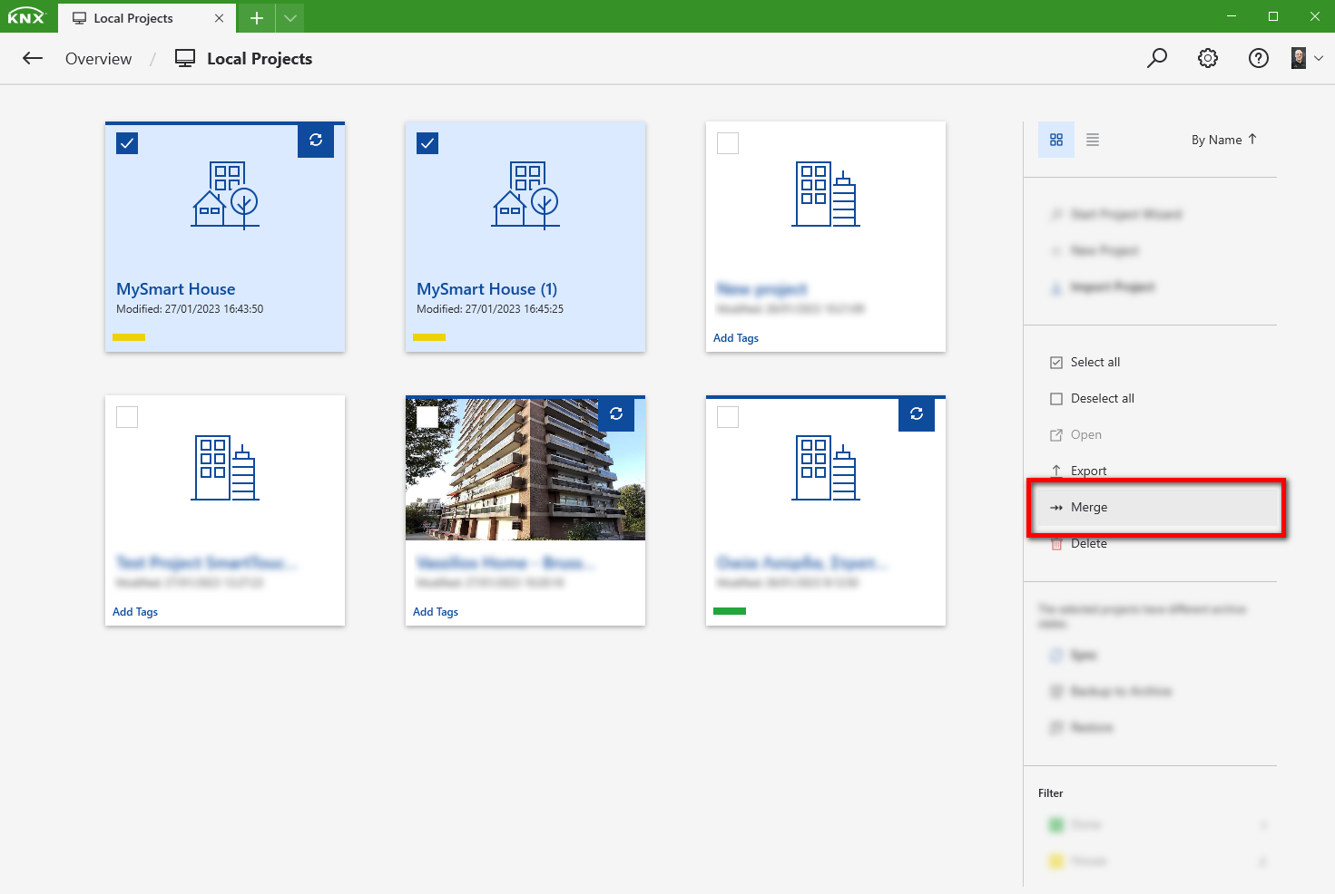 Merge a project – KNX Association